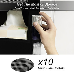 CLMMYCL Over The Door Organizer Storage, 5 Shelf Hanging Door Organizer with 5 Large Capacity Pockets, Anti Tilt 44 lb Load Behind Door Organizer for Bedroom, Pantry, Bathroom,Nursery (Black)