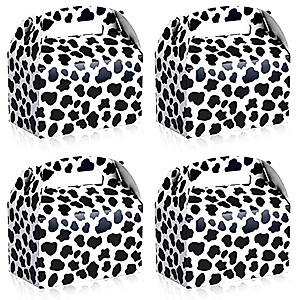 24 Pack Cow Party Favor Treat Boxes Candy Treat Present Boxes Cow Print Gift Bags Farm Goodie Boxes for Birthday Wedding Party Supplies Decoration Baby Shower
