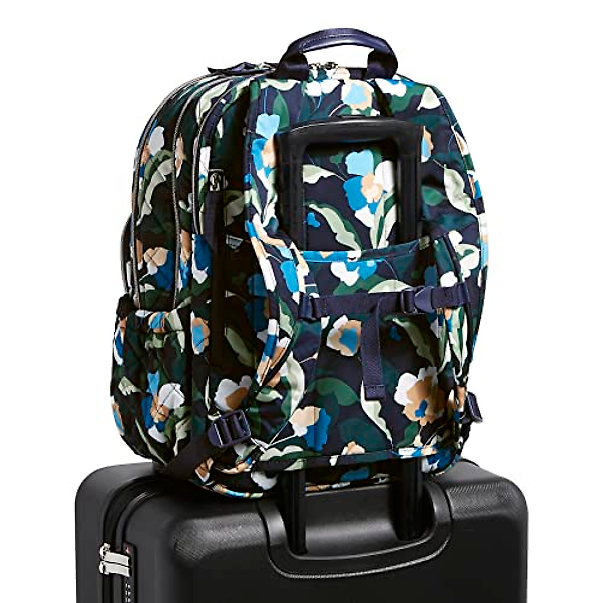 Vera Bradley Women's Performance Twill XL Campus Backpack, Immersed Blooms, One Size