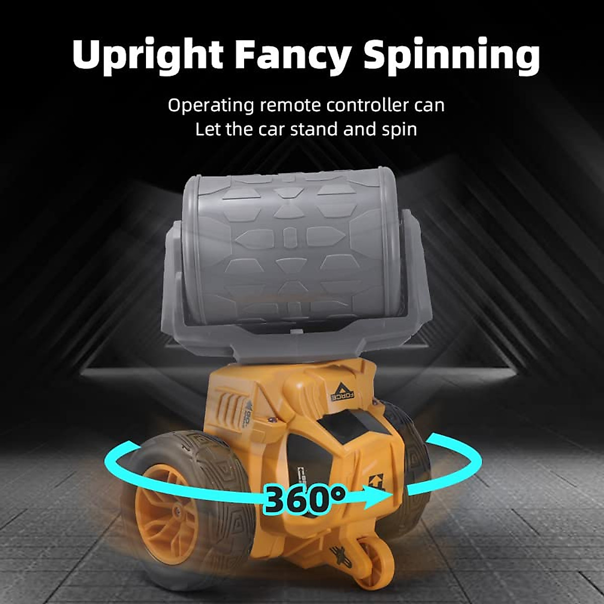 RC Drift Road Roller Car Remote Control Car Construction Vehicle Truck Toys, Road Planer Stunt Car Exquisite Simulation Car with Headlight for Kids 4-7 Boys 8-12 Adluts and Decoration for House