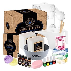 DilaBee CraftZee DIY Soap Making Kit - Shea Butter Soap Supplies With Molds, Fragrance Oils for Melt and Pour Soap Crafting
