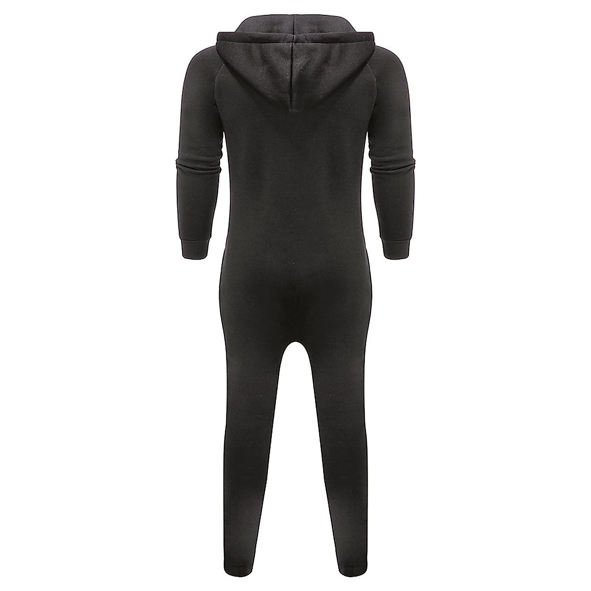 WUAI Onesie Men's Hooded Jumpsuit Zip Up One Piece Pajamas Playsuit Jogger Sweatsuit Overall Romper Dark Gray