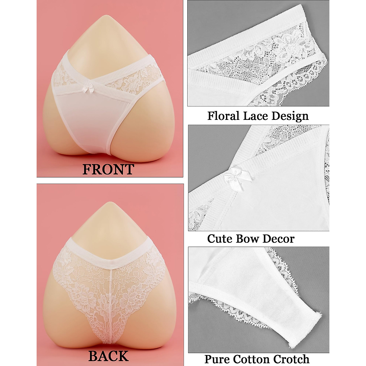 Banamic Women Floral Lace G-String Thong Panties Sexy T Back Stertchy Panties