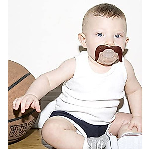 Hipsterkid Mustachifier Pacifier 0-6 Months | BPA-Free, Orthodontic Silicone Nipple | Cute, Funny, Mustache Binkies | Gift for Babies, Newborns, Infants, Toddlers (Gentleman)
