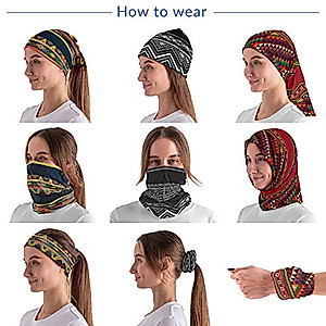Yes We Vibe Neck Gaiter Face Mask + Bandana Headband + Buff (3 Pack) - Colorful & Vibrant Design - For Men and Women