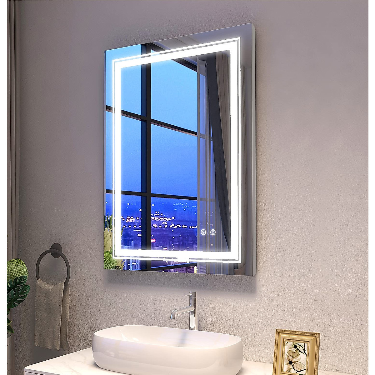 FRALIMK LED Bathroom Vanity Mirror 20x28 Inch Lighted Bathroom Wall Mirror, Dimmable Lights (3 Modes), Anti-Fog, Horizontal, Vertical