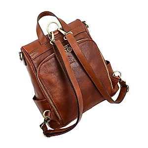 Time Resistance Leather Backpack Convertible to Shoulder Bag Full Grain Real Leather Travel Versatile Rucksack