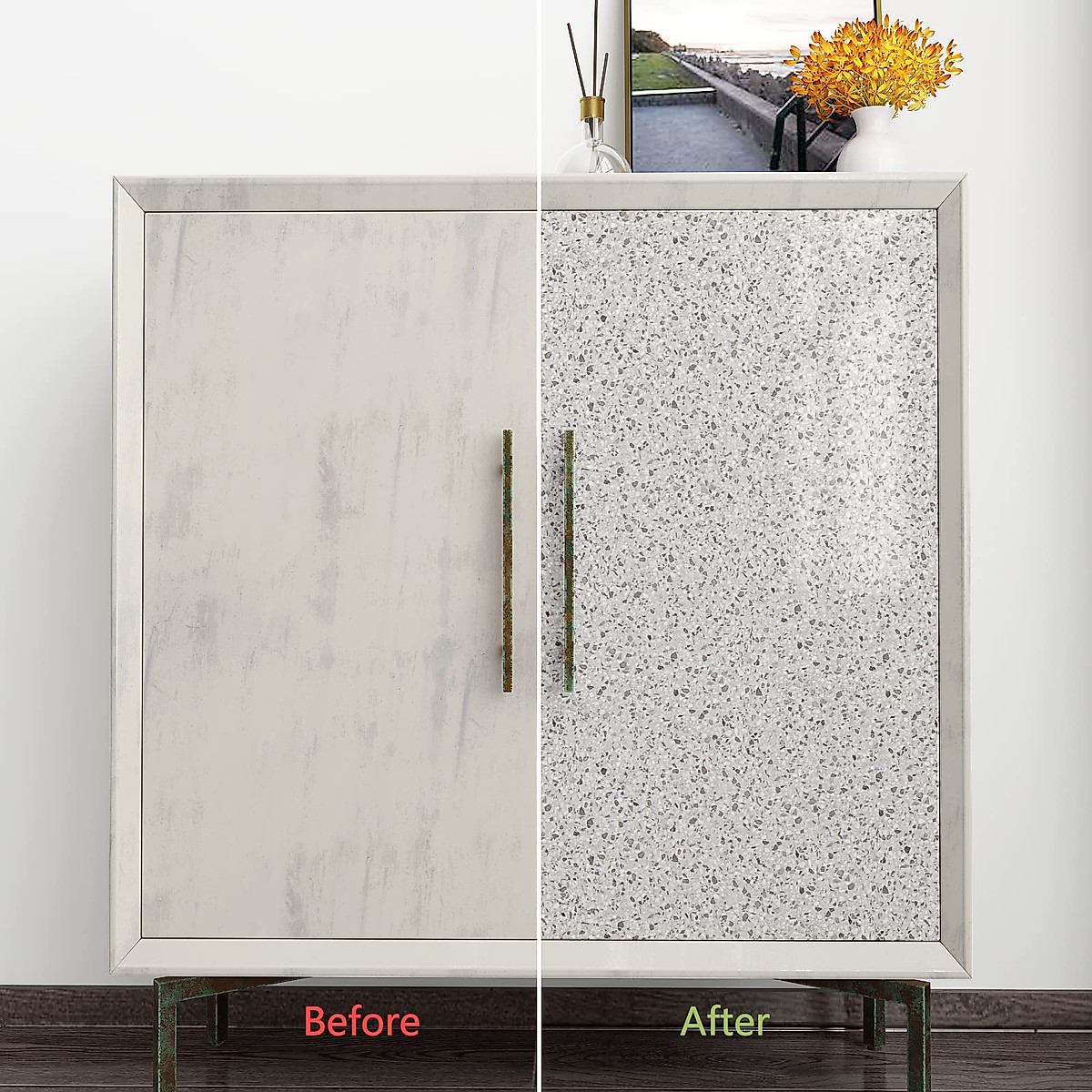 Yenhome 118"x30" Peel and Stick Countertops Marble Contact Paper for Countertops Waterproof Contact Paper for Bathroom Countertop Cabinet Glossy Granite Wallpaper Peel and Stick Kitchen Counter Covers