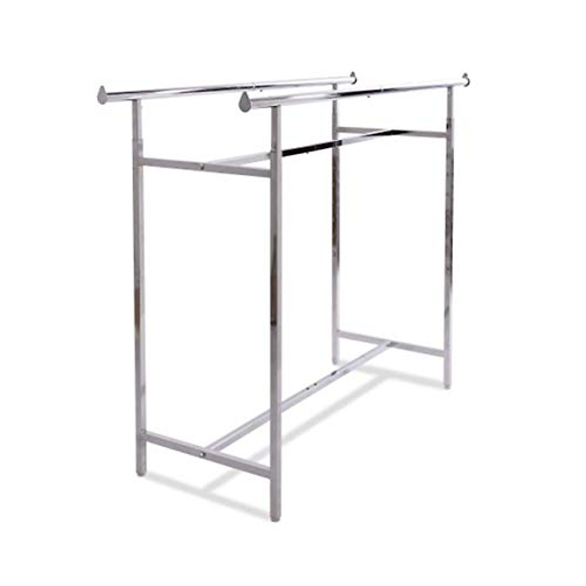 NAHANCO K40 Commercial Grade Adjustable Double Bar Garment Clothes Rack, Chrome (1 Ea)