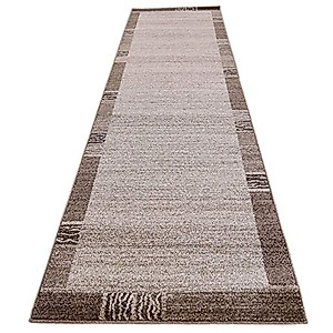 Unique Loom Del Mar Collection Area Rug - Sarah (2' 7" x 10' Runner, Dark Beige/ Brown)