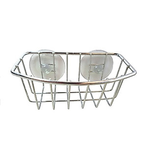 Neat-O Deluxe Chrome-Plated Steel Large Suction Cups Kitchen Sink Sponge Storage Organizer Holder