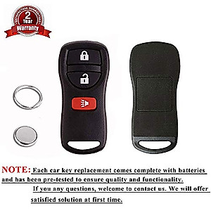 Key Fob, Compatible for Nissan Murano Sentra Titan Key Fob, BestRemotes Keyless Entry Remote Control Car Key Fob Replacement for KBRASTU15 CWTWB1U733(Pack of 2)