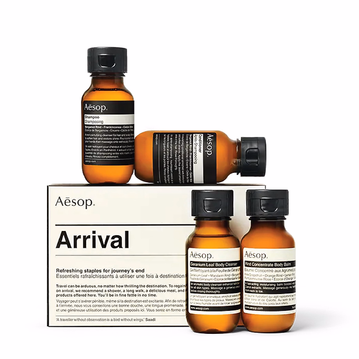 Aesop Travel Set | Travel Body Wash and Body Balm & Travel Size Shampoo and Conditioner | 1.7 oz, Pack of 4