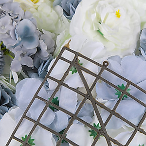 Flower Wall Panel Set, U'Artliens Artificial Wall Flower Backdrop 24x16 Inch 3D Silk Hydrangea Rose Floral Panel for Photo Background Home Party Wedding Backdrop Decoration(2pcs,Autumn Pink)