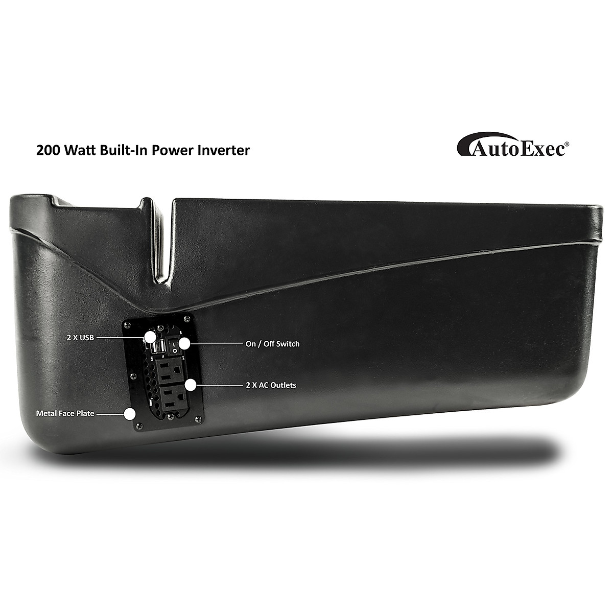 AutoExec AUE10760 GripMaster Car Desk Realtree Edge Camouflage with Built-in 200 Watt Power Inverter and Printer Stand