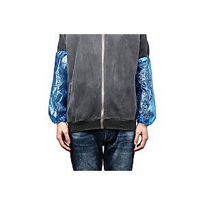 Plastic Oversleeves Protector, Disposable Arm/Sleeves Covers Waterproof Protector, 15.7 Inches,Blue(100 PCS)