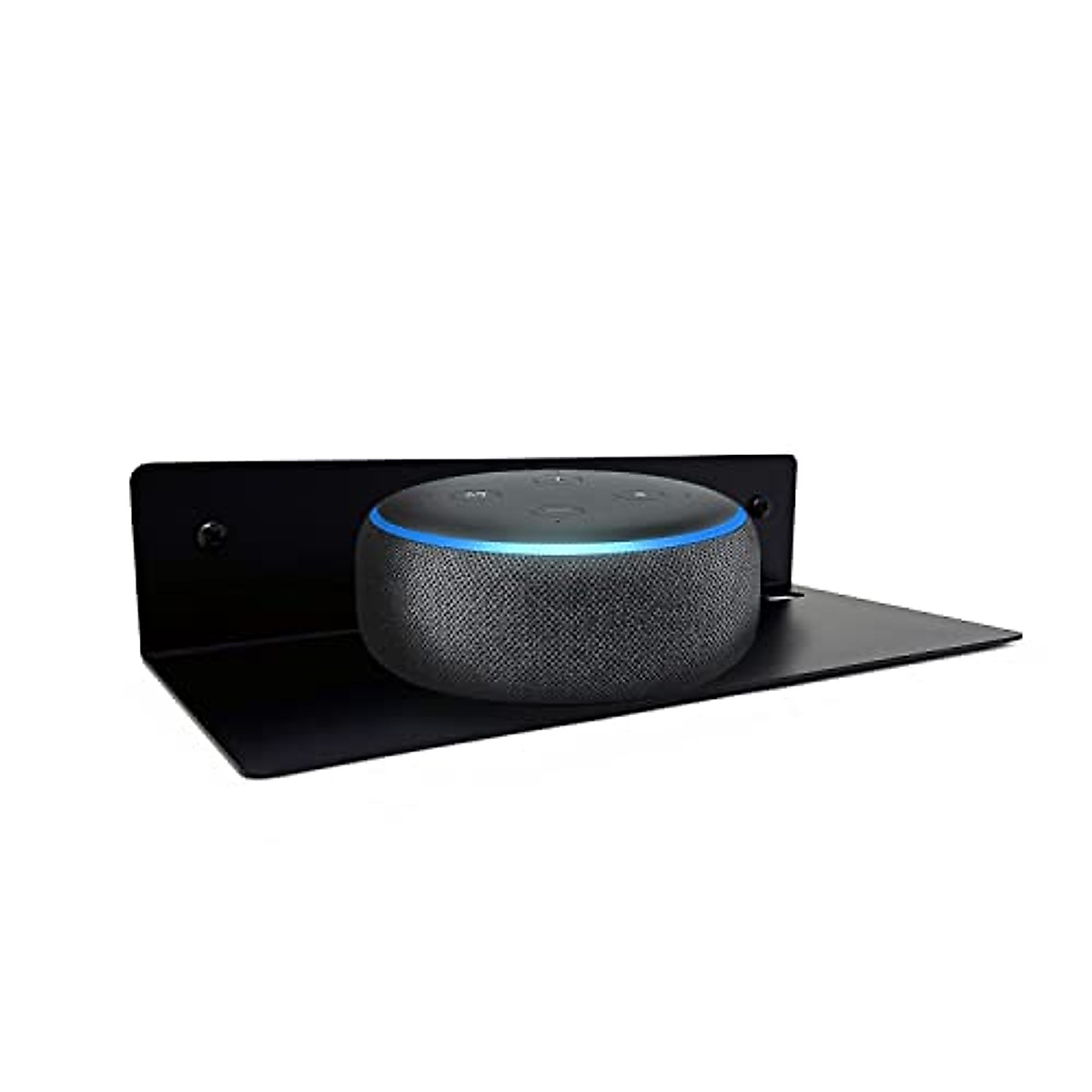 Small 9 inch Floating Metal Wall Shelf (3M Adhesive or Screws), Black