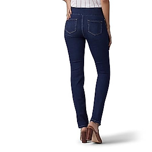 Lee Women's Sculpting Fit Slim Leg Pull On Jean, Infinity, 8 Medium