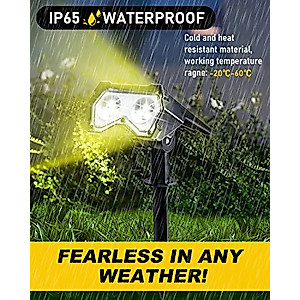 solebell Solar Spotlights [ 8 Colors/10 Modes], 2 in 1 Solar Garden Spotlights Outdoor with IP65 Waterproof, Solar Landscape Pathway Lights for Yard, Pathway, Porch, Gate, Fence, 6pack