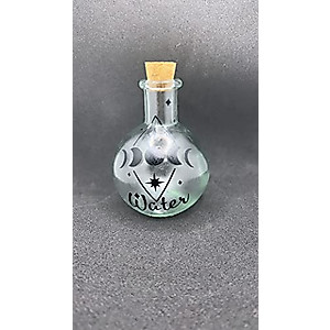 Moon Water Jar, Full Moon Ritual, Moon Phase Glass Bottle, Alter Tools, Stash Jar, Cleansing Tool, Witch Bottle, Cork Bottle, Set intention
