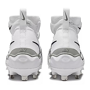 Nike Alpha Huarache NXT DJ6517-100 White-Black-Wolf Grey Men's Metal Baseball Cleats 8.5 US