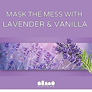 Plasticplace White Drawstring Lavender and Soft Vanilla Scented Garbage Can Liners │Code J Compatible (200 Count) │ 10-10.5 Gallon / 38-40 Liter │ 21" x 28