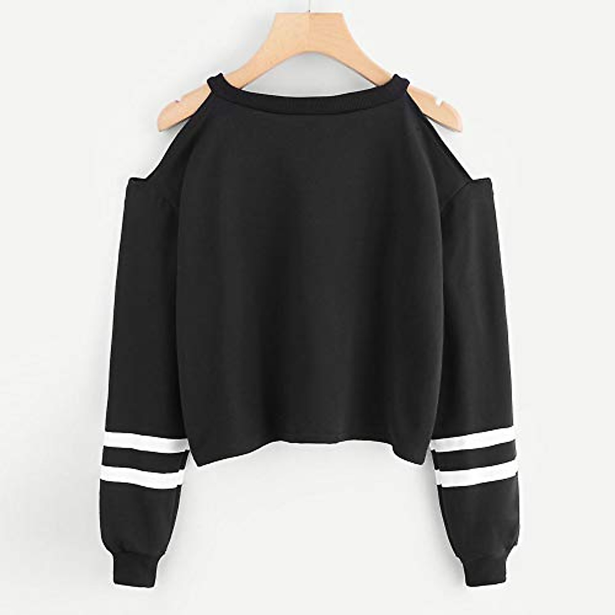 T-shirt for Women THENLIAN Women Off Shoulder Long Sleeve Blouse Sweatshirt Pullover Casual Tops Shirt(Black, XL)