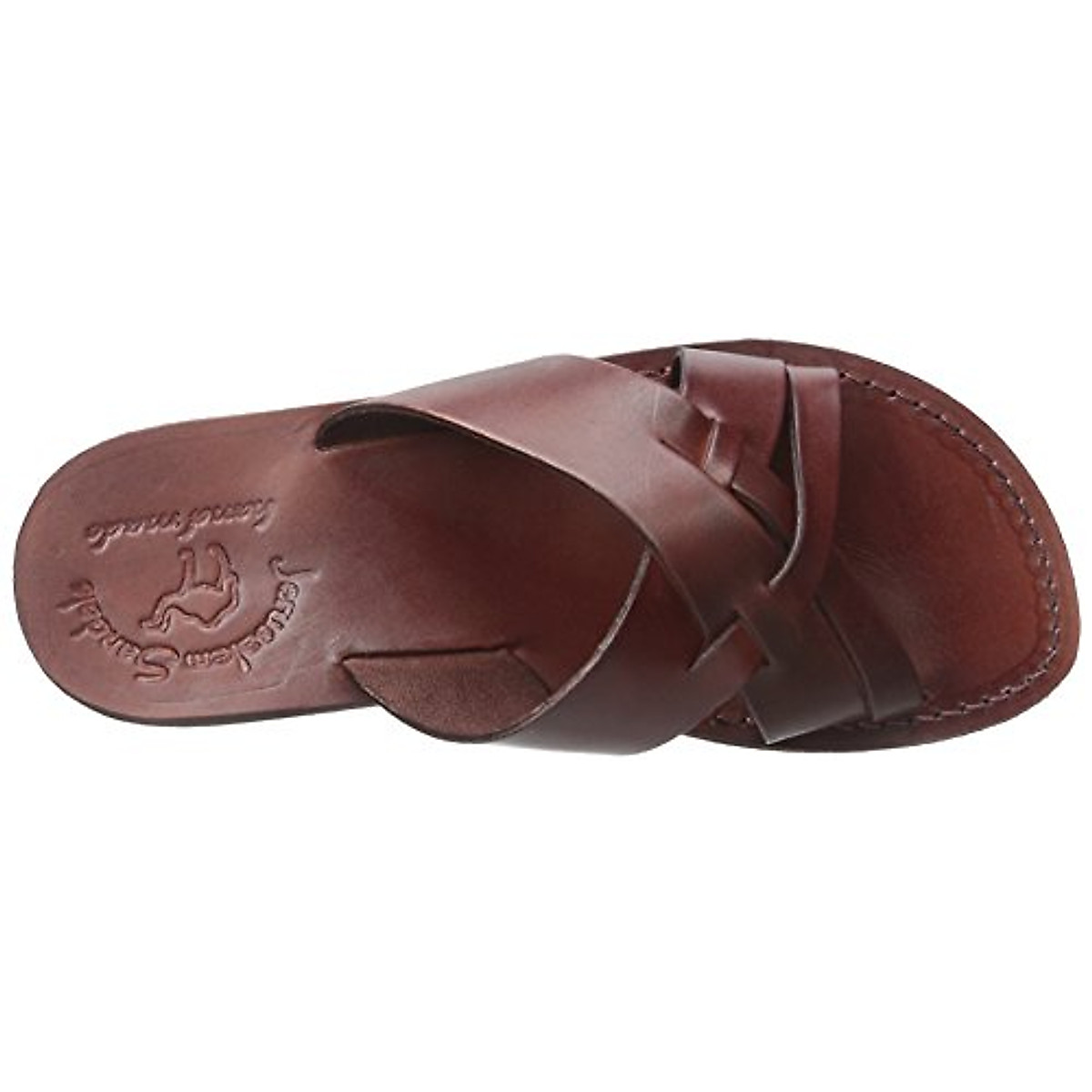 Jerusalem Sandals Jesse - Leather Woven Strap Sandal - Brown