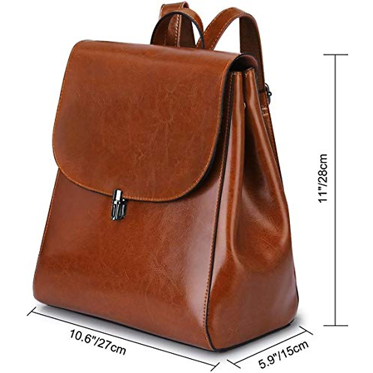 ACOMOO Women's Women's Leather Bag Wallet Daily Leisure Travel Small Backpack (Brown)
