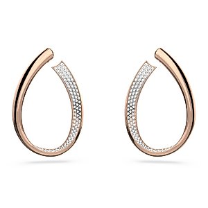 Swarovski Exist Hoop Earrings, White, Rose-gold tone Finish