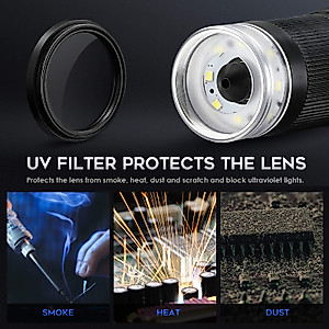 TOMLOV DM10 8.5'' Digital Microscope 1300X Coin Microscope + Extension Tube ET02, UHD Video Microscope with 12MP Ultra-Precise Camera Sensor for Adults, SD Card Include