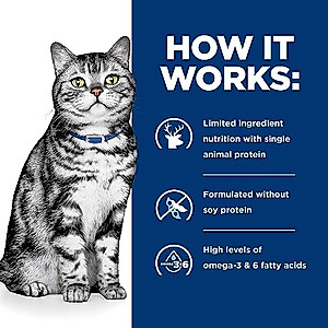 Hill's Prescription Diet d/d Food Sensitivities Venison & Green Pea Formula Dry Cat Food, Veterinary Diet, 8.5 lb. Bag