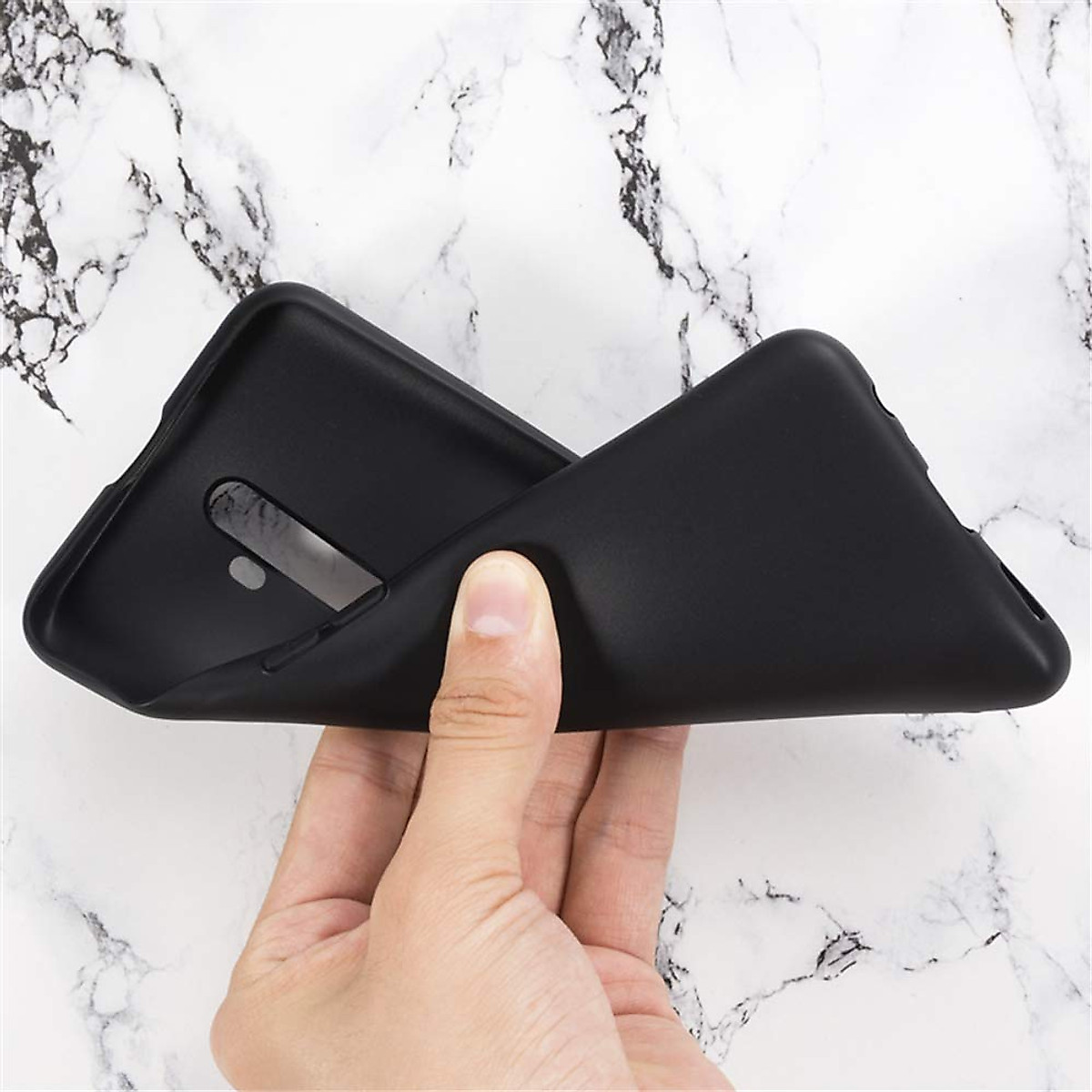 Shantime Oppo Reno 2Z Case, Scratch Resistant Soft TPU Back Cover Shockproof Silicone Gel Rubber Bumper Anti-Fingerprints Full-Body Protective Case Cover for Oppo Reno 2F (Black)