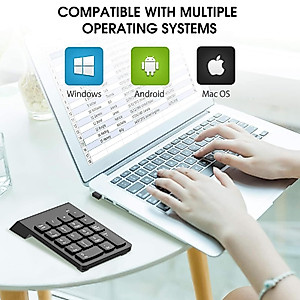NOOX Wireless Number Pad, Numeric Keypad Numpad Keyboard 10 Key USB Keypad Office Accounting Essentials Desktop Computer Laptops Accessories Compatible Chromebook Notebook EliteBook MateBook etc.