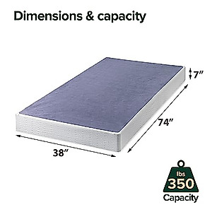 ZINUS 7 Inch Metal Smart Box Spring with Quick Assembly, Mattress Foundation, Strong Metal Frame, Easy Assembly, Twin