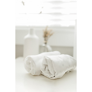 CutieCozy Satin Fitted Crib Sheet (2 Pack) Premium Oeko-TEX Certified Satin Crib Sheet Set, Prevents Bald Spots Like Silk Crib Sheets for Baby Hair (White with Light Gray Hearts & Stars)