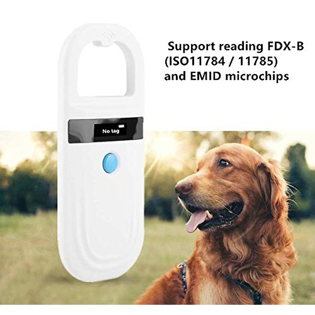Microchip Reader RFID 134.2Khz, Pet ID Microchip Scanner with 0.91 Inch High Brightness OLED Display and Rechargable by Type-C for Animal Tracking