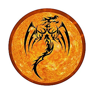 Fire Dragon Orange black design PopSockets PopGrip: Swappable Grip for Phones & Tablets