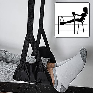 Airplane Footrest, Airplane Travel Foot Rest, Portable Travel Foot Hammock, Airplane Travel Accessories, Adjustable Flying Foot Rest for Airplane Travel, for Long Flight Bus Train Office Home