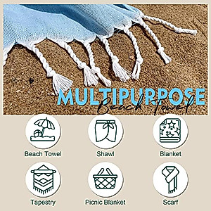 ORTIGIA Turtle Turkish Beach Towel Oversized 36x71INCH Sand Free Quick Dry Towel Extra Large Wearable Bath Towel Highly Absorbent Light Travel Towel for Beach, Bath, Pool, Gym, Yoga(Teal)