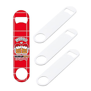 imprintfavor 12pcs set Sublimation Bottle Opener 6.97*1.58 inch Stainless Steel Beer Bottle Opener Custom Sturdy Sublimation Blank Gifts Kitchen Restaurant Bar Tool Bottle Opener Blanks (17.7*4cm)