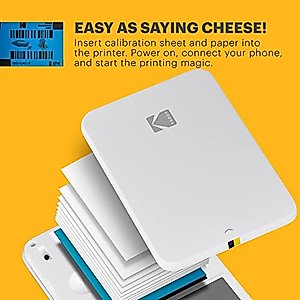 Kodak 2"x3" Premium Zink Photo Paper (100 Sheets) & Step Wireless Mobile Photo Mini Printer (White) Compatible w/iOS & Android, NFC & Bluetooth Devices