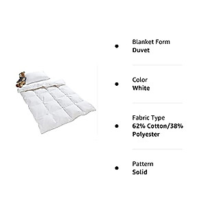 Baby Goose Lightweight All Season BabyToddler White Goose Down Comforter Duvet Insert for Crib Bedding 100 Percent Cotton Shell Down Proof (White, 33x43in)