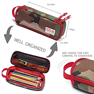 Rough Enough Small Pencil Case for Boys Preppy Teens Adults School Office Stationary Art Supplies Cordura Tactical Army Camo