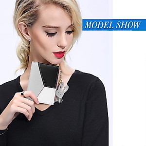 JOSEKO Women's Wallet, Small Wallet PU Multi Slots Short Card Holder Purse Wallet for Ladies Girls with Tassel Pendants Grey