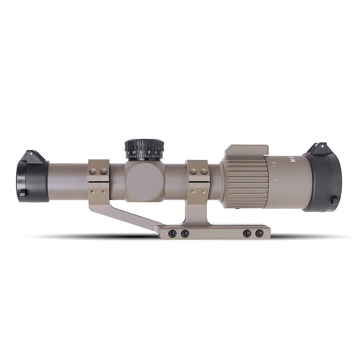 Monstrum Alpha Series 1-4x24 First Focal Plane FFP Rifle Scope | ZR305 H-Series Offset Scope Mount | Flat Dark Earth | Bundle