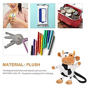 CALLARON Cow Crossbody Bag Cow Plush Backpack Cow Plush Purse Animal Crossbody Purse Exquisite Plush Bag for Women Girls