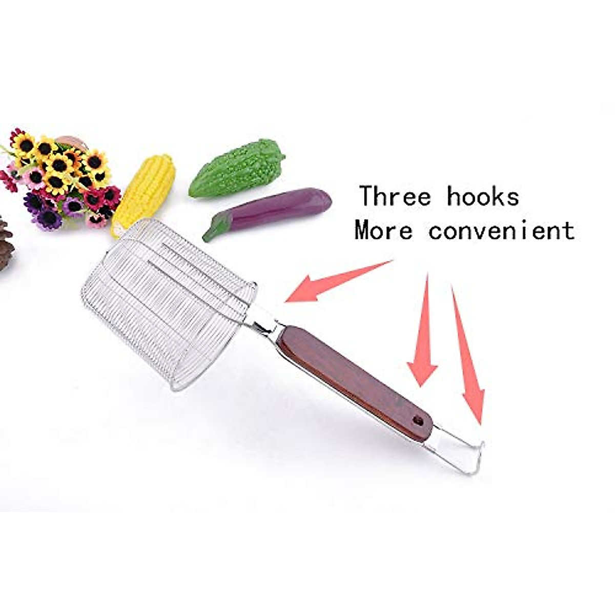 Tenta Tenta Kitchen Stainless Steel Wire Mesh Spider Food Strainer Skimmer, 5.5-Inch, Basket