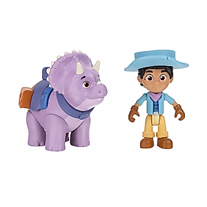 Dino Ranch 6-Figure Pack - Jon and Blitz, Min and Clover, Miguel and Tango - Three 3” Dino Ranchers and Three 4” Dinos, Plus Fence Pieces - Toys for Kids Featuring Your Favorite Pre-Westoric Ranchers