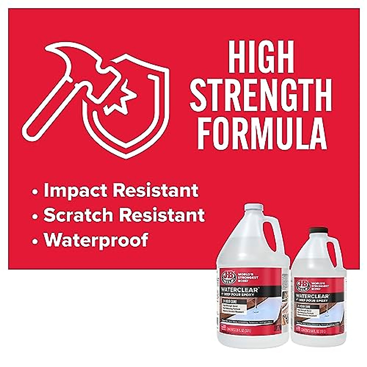 J-B Weld 1" Deep Pour Epoxy WaterClear, 24 Hour Cure, 1", 1.5 Gallon Kit